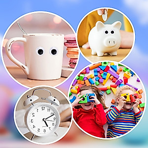 Stick on Googly Wiggle Eyes, 750Pcs Assorted Size 4-18mm Self-Adhesive Craft Eyes Wobbly Eyes Stickers DIY Craft Doll Eyes Making Accessories for Halloween,Scrapbooking (4/5/6/8/10/12/15/18 mm)