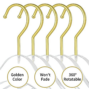 15 Pack Acrylic Hangers Clear and Gold Hangers Premium Quality Clear Acrylic Clothes Hangers Clothing Standard Hangers
