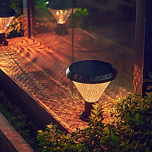 MODEBHD Nordic Entry Front Door Pillar Lamp, Creative Yard Landscape Column Light, Personality Entryway Solar Light, Decoration Pathway Post Light, RGB Outdoor Lighting