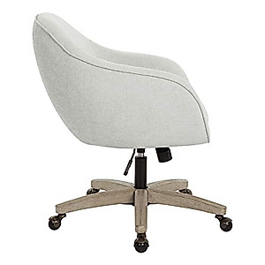 OSP Home Furnishings Nora Office Chair in Dove Faux Leather with Grey Brush Wood Base KD