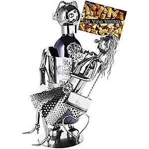 BRUBAKER Wine Bottle Holder Lovers Metal Sculptures and Figurines Decor Wine Racks and Stands Gifts Decoration