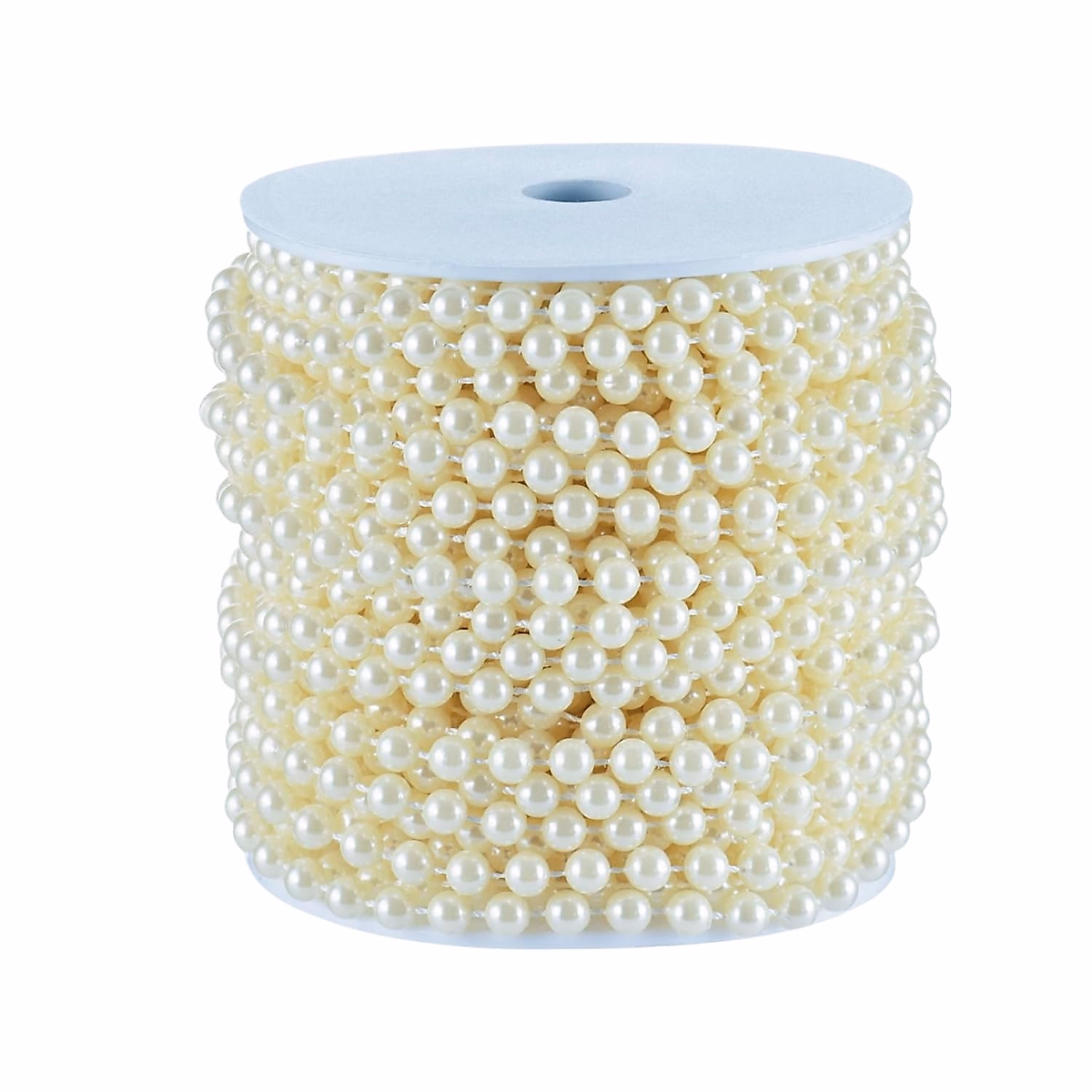 B&S FEEL 5mm Faux Pearl Beads Garland Pearl Bead Roll Strand for Wedding Party Decoration, 99 Feet Roll, Ivory