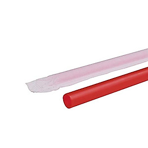 Karat C9130 (Red) 7.75" Giant Straws (8mm Diameter), Paper-Wrapped, Red (Case of 7500)