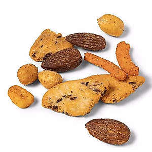 H&J Good & Gather Mexican Street Corn Inspired Trail Mix. With Seasoned Peanuts, Chili Lime Seasoned Corn Kernels, Corn Chips with Flaxseeds, Almonds & Cheddar Seasoned Corn Sticks. 8 Oz. (1Pack)