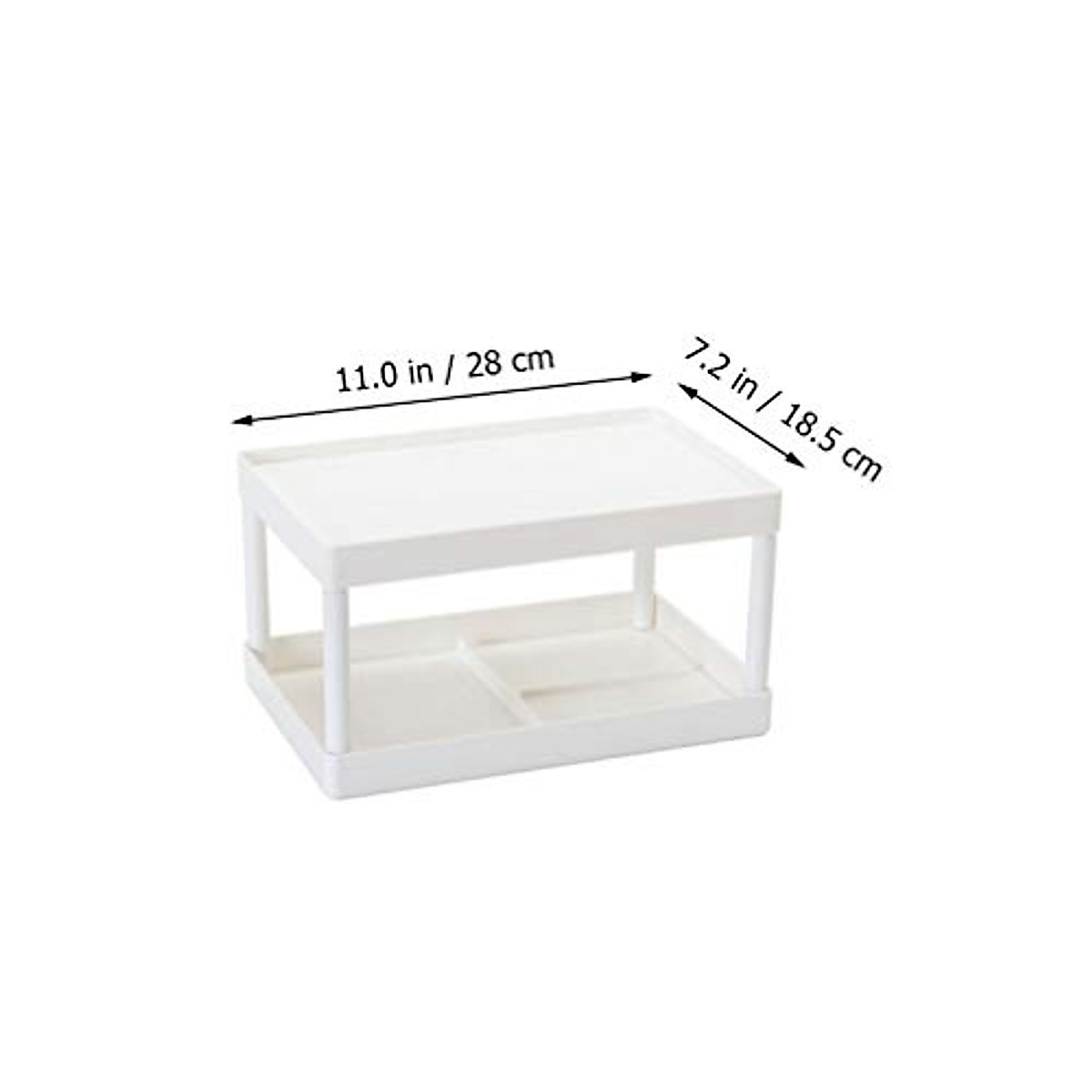 Housoutil Skincare Containers Desktop Storage Rack 2 Layers Cosmetic Organizer Shelf Countertop Stationary Rack Table Sundries Display Shelf for Kitchen Bathroom Office Dormitory White Pallet Racking