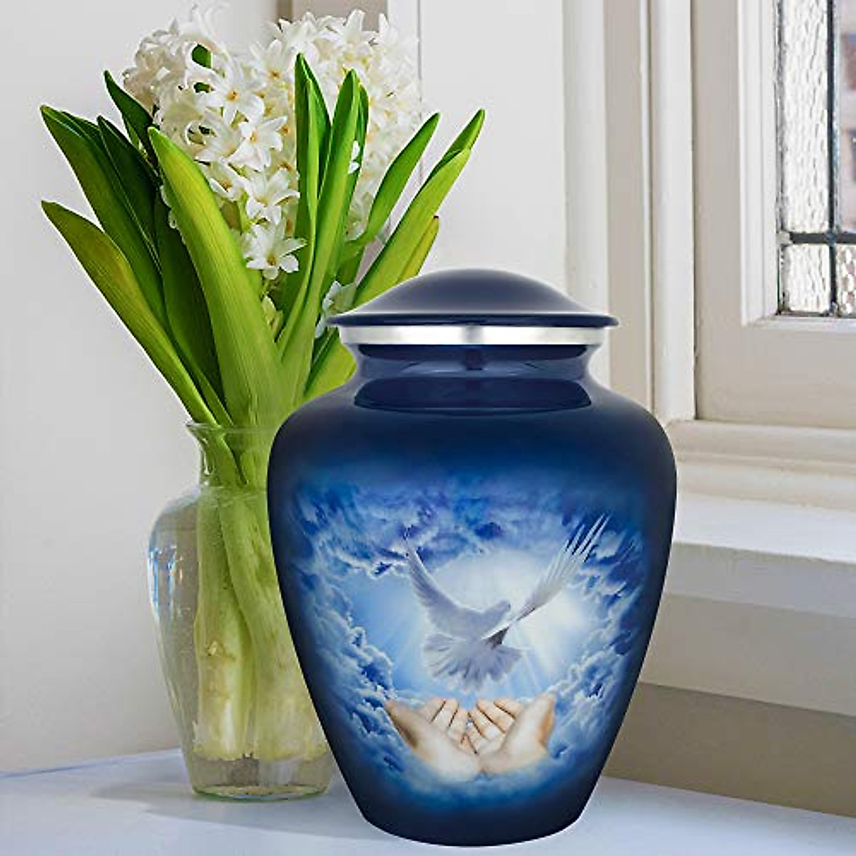 Trupoint Memorials Cremation Urns for Human Ashes - Decorative Urns, Urns for Human Ashes Female & Male, Urns for Ashes Adult Female, Funeral Urns - Dove, Large