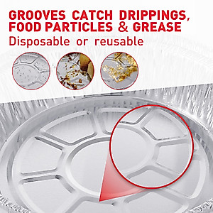 XIAFEI 9 Inch Round Aluminum Pans (50 Pack) Disposable Foil Pan, Freezer & Oven Safe For Baking, Baking, Meal Prep & Reheating