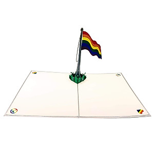 iGifts And Cards Awesome Pride Rainbow Flag 3D Pop Up Greeting Card – Gay Gift For Husband, Lesbian Present For Wife, Support For LGBTQIA Month, Unique LGBT Birthday Celebration, 6"X8"