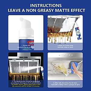 (100ML*3PCS) Bubble Cleaner Foam,Foaming Heavy Oil Stain Cleaner,All-Purpose Rinse-free Cleaner Spray,Kitchen Deep Cleaning Spray,Powerful Stain,Stubborn Grease & Grime Remover Bubble Spray