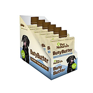Pet Naturals BusyButter Easy Squeeze Calming Peanut Butter for Dogs, 6 Pouches - Great for Treats, Lick Mats, Training, Calming, and Occupier Toys