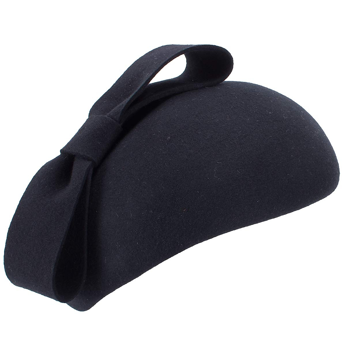 Lawliet Teardrop Women 1940s Wool Felt Fascinator Hat Bow Tam Beret Casque A568 (Black)