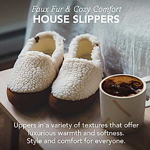 Acorn Women's Moc Slippers with Comfortable Cloud-Like Feel, Soft and Cozy Uppers and Non-Slip Sole, Buff Popcorn, 8-9