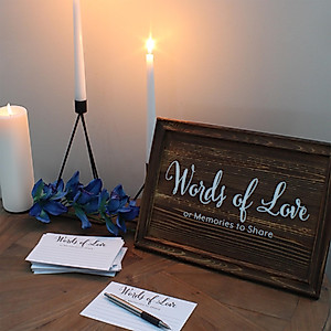 Darware Wedding Guest Book Alternative: Wood Words of Love Wedding Sign w/ Note Cards for Receptions, Showers, Bereavement and Graduation