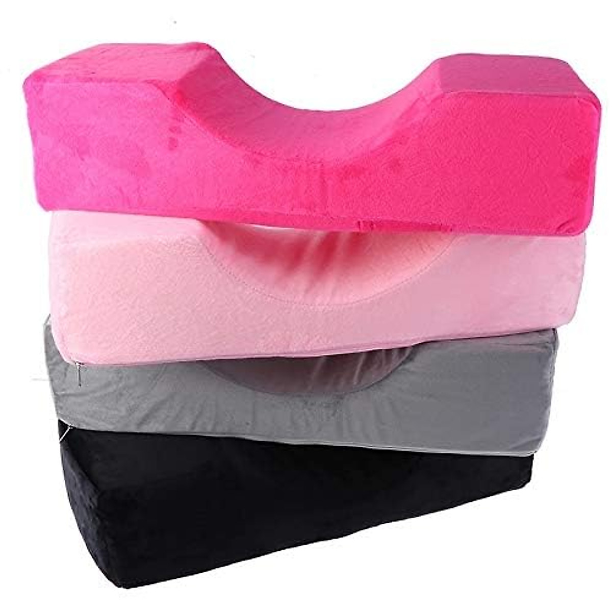 MXC Lash Pillow Neck Support Eyelash Pillow Soft Grafting Eyelashes Memory Foam Eyelash Extension Pillow with Pocket Makeup Salon (Black)