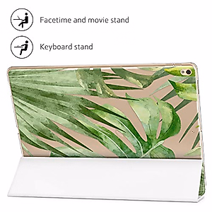 Vonna Case for Apple iPad Air 5th 2022 4th 2020 Gen 3th 10.2 12.9 Pro 11 10.5 9.7 Mini 6 5 4 3 2 1 Magnetic Closure Design Print Palm Leaf Slim Tropic Stand Watercolor Monstera Green Leaves vm252