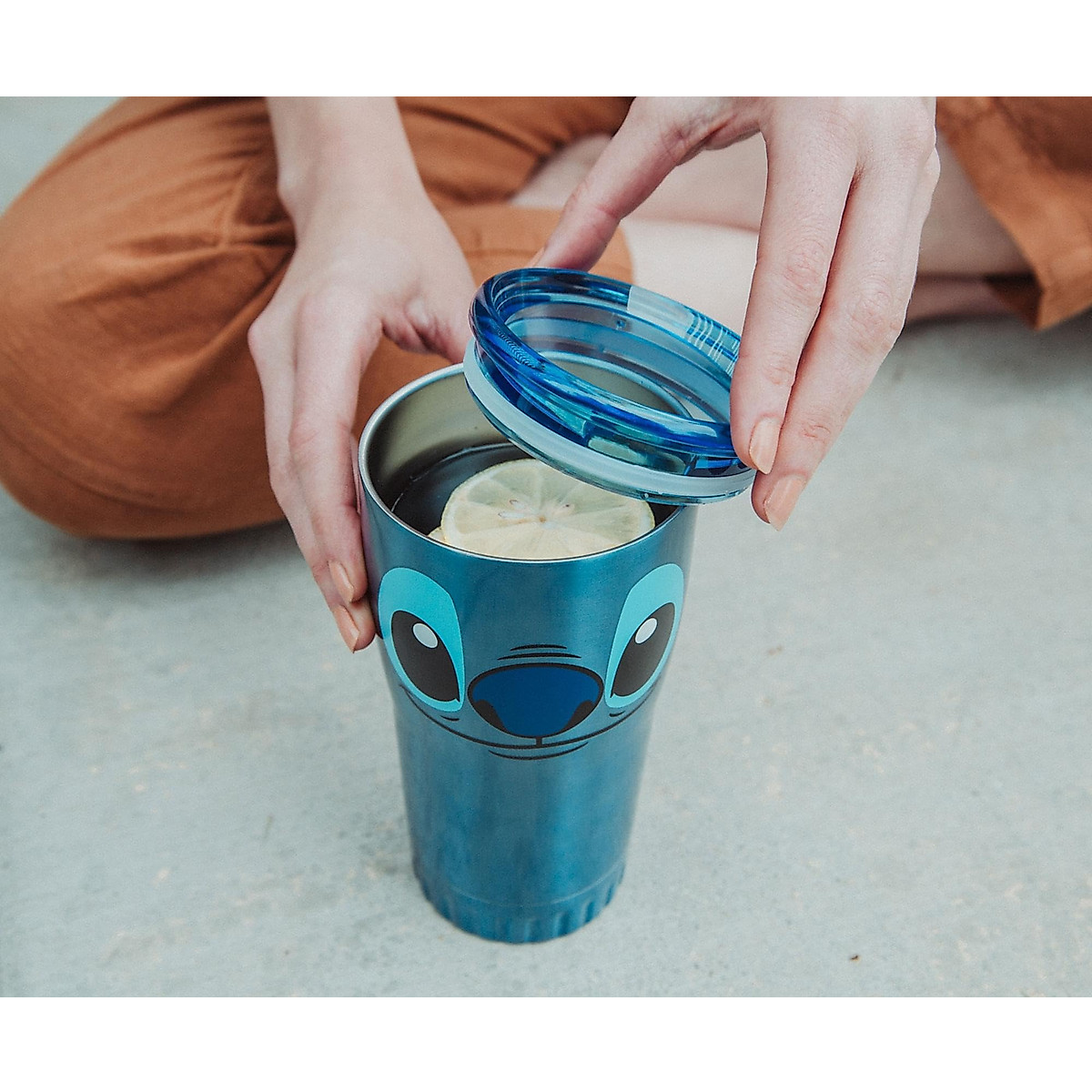 Silver Buffalo Lilo and Stitch Travel Mug, 20 Ounces