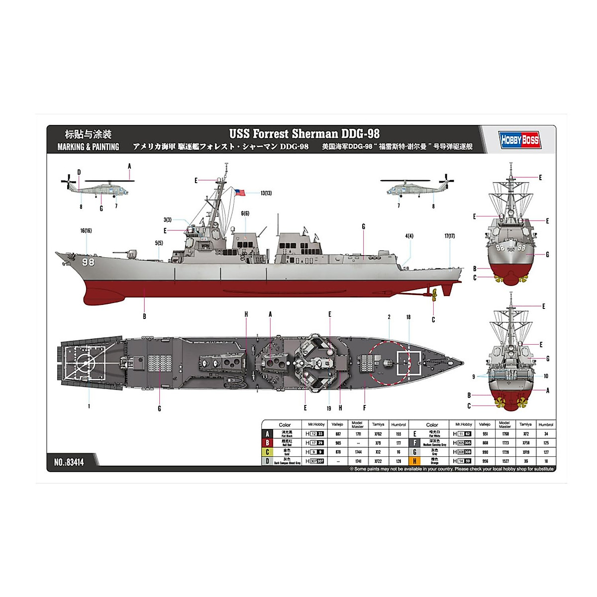 Hobby Boss USS Forrest Sherman DDG-98 Model Kit