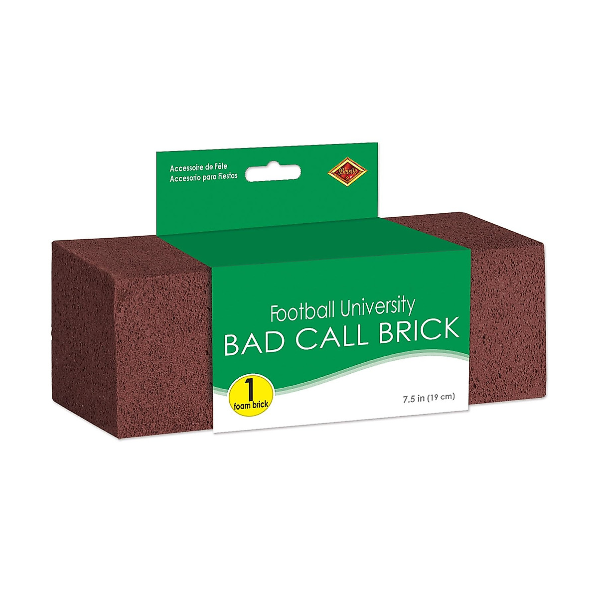 Beistle 57137 1-Pack Football University Bad Call Brick for Parties, 7-1/2 by 3 by 2-Inch
