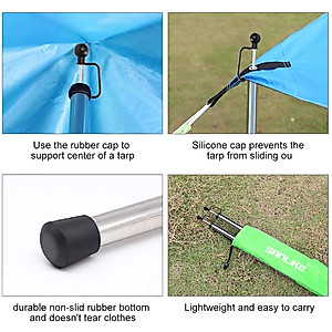 SANLIKE Tarp Poles Adjustable Tent Poles for Tarps Thickened Heavy Duty for Outdoor Canopy Shelter Awning Replacement 12pc Rods- 95in Set of 2 Canopy Poles