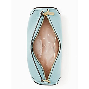 Kate Spade Smoosh Top Zip Satchel Hobo Crossbody Leather Blue Glow