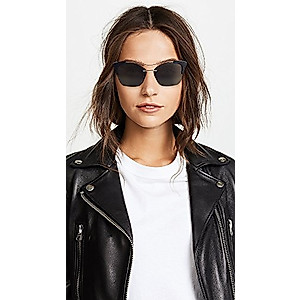 Prada PR 21US KUI5S0 Black/Gold Plastic Cat-Eye Sunglasses Grey Lens