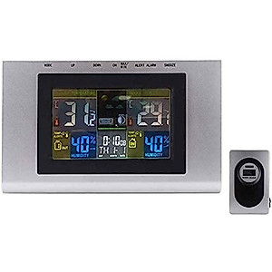QHYXT Weather Stations Wireless Indoor Outdoor Thermometer Hygrometer, with Color Screen, Alarm Clock,Humidity Weather Forecaster with Remote Senso