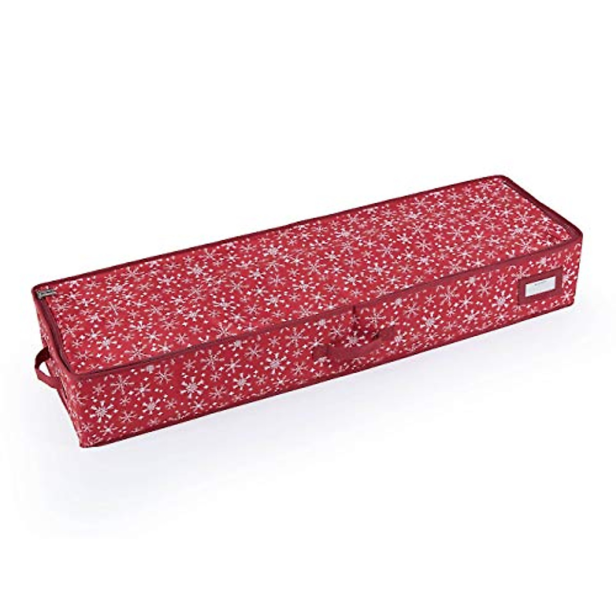 Covermates Keepsakes Underbed Storage Bag - Carrying Handles, Mesh Interior Pocket - Holiday Storage-Red Snowflake