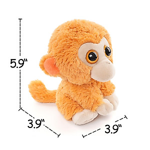 WEIGEDU Baby Small Monkey Toy Stuffed Animal, Cute Plush Gifts for Kids Birthday Bedtime Easter, 5.9" Yellow Golden