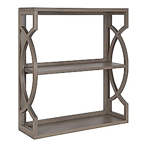 Kate and Laurel Raines Farmhouse 3-Tier Wall Shelf, 25 x 8 x 28, Gray, Decorative Floating Shelves for Wall