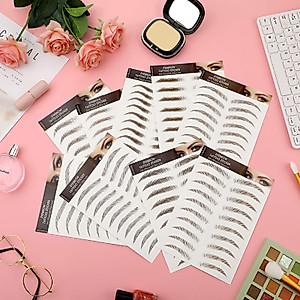 18 Sheets 180 Pairs Eyebrow Tattoo Stickers 4D Hair Like Authentic Waterproof Peel off Eyebrow Grooming Shaping Makeup Sticker for Women Girls (Brown)