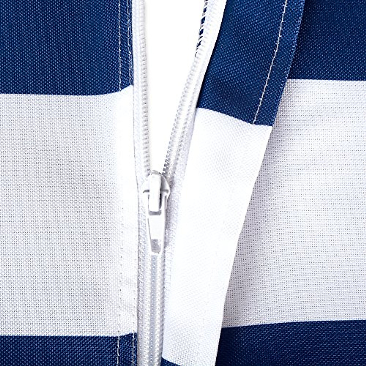 DII Cabana Stripe Outdoor Tabletop Collection, Stain/Wrinkle Resistant & Waterproof, 60x120 Rectangle Zipper Tablecloth, Nautical Blue