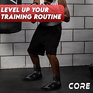 Core Wrestling Shoes Mat Ace - Lightweight Martial Arts Boxing Shoes - Weightlifting Shoes for Deadlift - for Men and Women Black