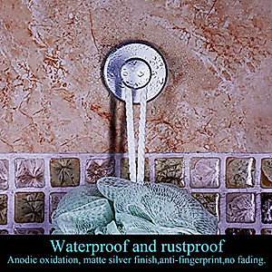 HIKIYEAT Solid Aluminum Towel Hook,Wall Hooks,Adhesive and Screw Installation,2 Pack,Heavy Duty,Hanging Robe,Loofah Holder,Minimalist Design,Door Hanger,for Glass Shower Bathroom,Coat(Matte Silver)