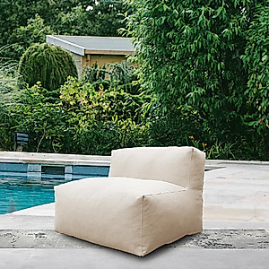 Patio Furniture Set Bean Bag Middle Chair Outdoor Chairs Sectional Conversation Patio Piece Daybed Furniture Outdoor Sofa Couch High Density Foam Filling Modern Comfy Patio Couch (light beige)