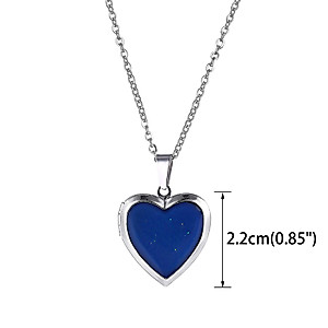 FM FM42 Temperature Sensing Color Changing Heart Openable Locket Pendant Necklace with 19.29" Stainless Steel Rolo Chain ZN1130