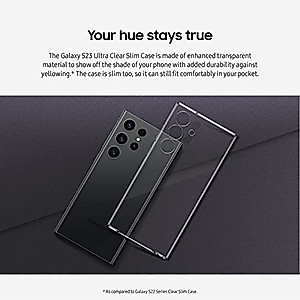 SAMSUNG Galaxy S23 Ultra Clear Slim Phone Case, Protective Cover w/Glossy, Thin Design, Protects from Drops and Scratches, Premium, Durable Material, US Version, EF-QS918CTEGUS, Transparent