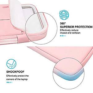 Lacdo Laptop Sleeve for Women, Laptop Sleeve Case for 13 inch New MacBook Air M2 A2681 M1 A2337 A2179 | 13 inch New MacBook Pro M2 M1 A2338 A2251 A2289 A2159 | 12.9" New iPad Pro Computer Bag, Pink