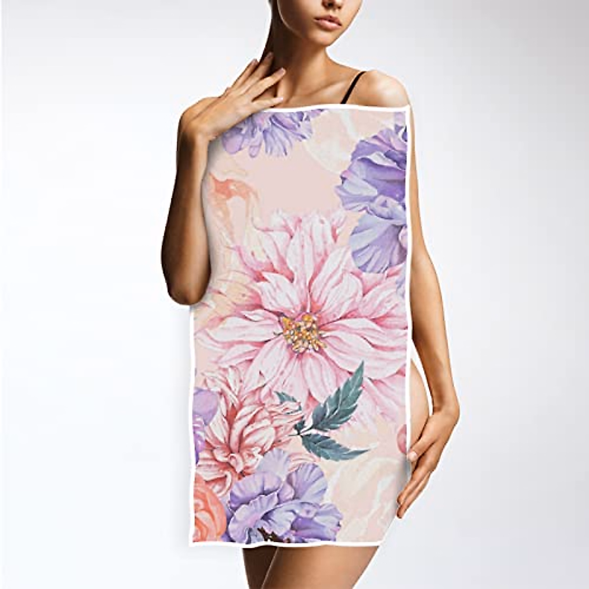 ALAZA Spring Pink Rose Purple Flower Hand Towels Bathroom Towel Highly Absorbent Soft Small Bath Towel Decorative Guest Breathable Fingertip Towel for Face Gym Spa 30 X 15 Inch