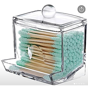 Cotton Swabs Storage Holder, Cotton Swabs Box, Cotton Pads Holder (Plastic)