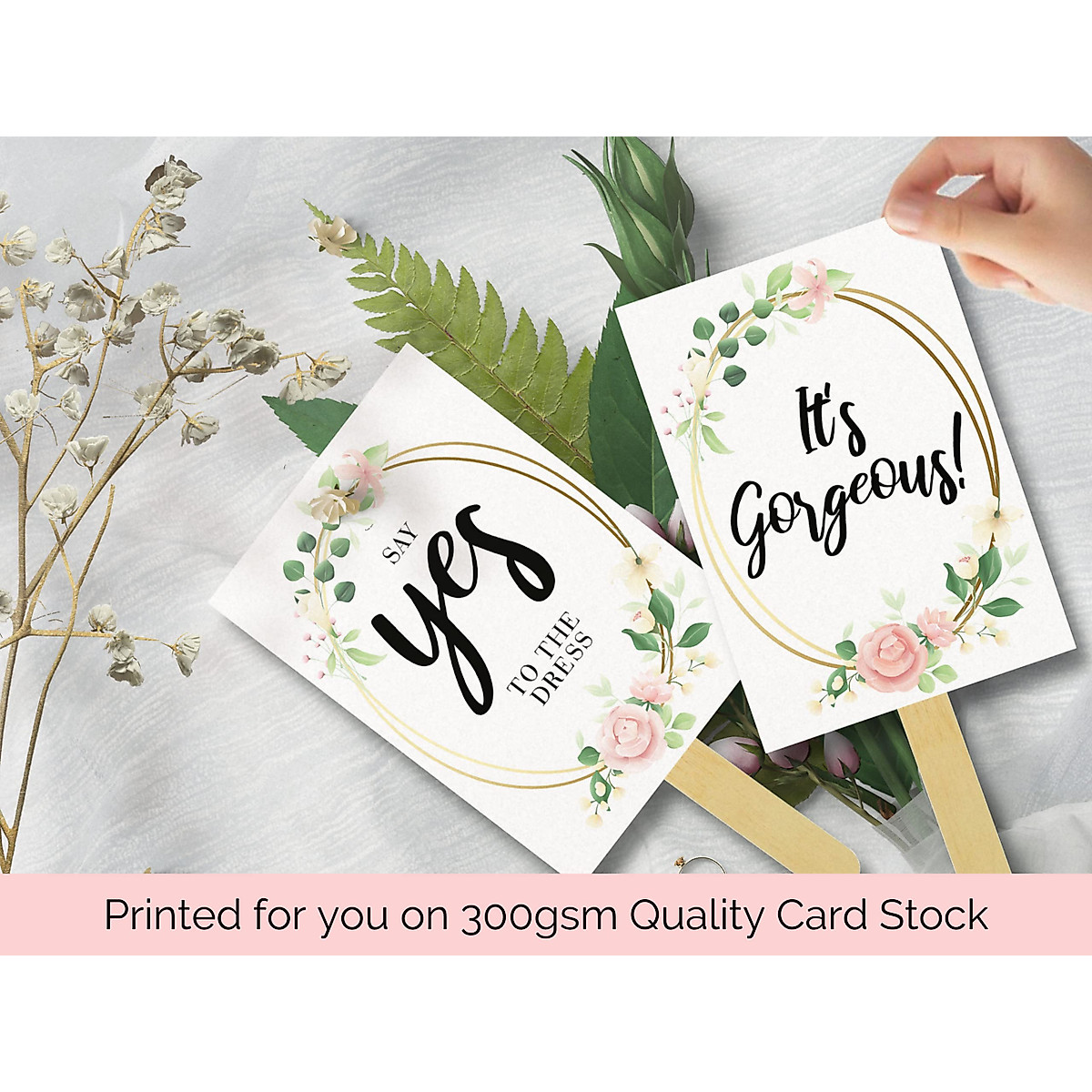 PureRejuva Wedding Dress Shopping Signs Paddles - Say yes to the Dress Props – Ideal for Bridal Dress Shopping Fun with your Bridesmaids (25 Pieces)