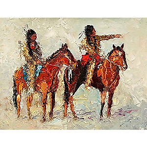 As the Crow Flies, Native American Sioux Indians Limited Edition, Signed and Numbered Print by Andre Dluhos