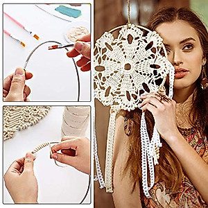 24 Pieces Metal Rings Hoops Metal Dream Catcher Rings Metal Macrame Rings Steel Craft Rings Metal Floral Hoop for Wreaths Macrame Projects(Gold, 3.5/5/ 7.5/10/ 12/16 cm)