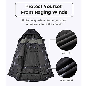 wantdo Women's Waterproof Fully Taped Seams Ski Jacket Rain Jacket with Detachable Hood Black L