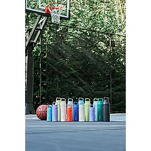 Stanley IceFlow Cap and Carry+ Water Bottle 24 OZ | Wide Mouth Twist Lid | Lightweight & Leakproof for Travel & Gym | Insulated Stainless Steel | BPA-Free | Rose Quartz Glimmer