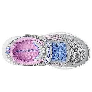 Skechers Kids MICROSPEC PLUS-SWIRL SWEET Sneaker, Gray/Multi, 12.5 US Unisex little kid