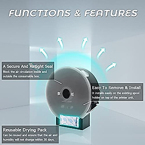 R QIDI TECHNOLOGY Filament Dryer Box, Filament Storage Box for 3D Printer Filament, Keeping Filaments Dry During 3D Printing, Compatible with 1.75mm PA12-CF, PLA, PETG, ABS, UltraPA, S-White, etc