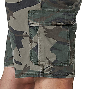Wrangler Authentics Men's Classic Cargo Stretch Short, Green Camo, 34