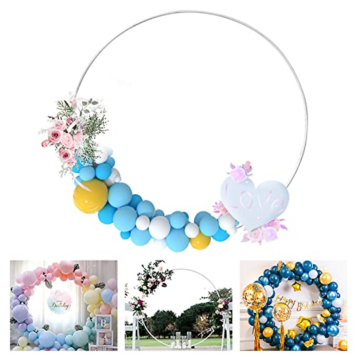 YYQQ Round Balloon Arch Kit, Balloon Circle Frame Kit, Balloon Arch Garland Kit for Holder Wedding, Christening, Decoration, Large Photo Background, Birthday, Party Decor (180cm)
