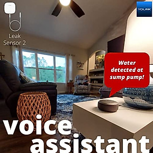 YoLink Water Leak Sensor 2,1/4 Mile World's Longest Range Smart Home Water Leak Sensor,Water Leak Detector with Built-in Siren Up to 105dB,Works with Alexa and IFTTT-YoLink Hub Required,YS7904-UC