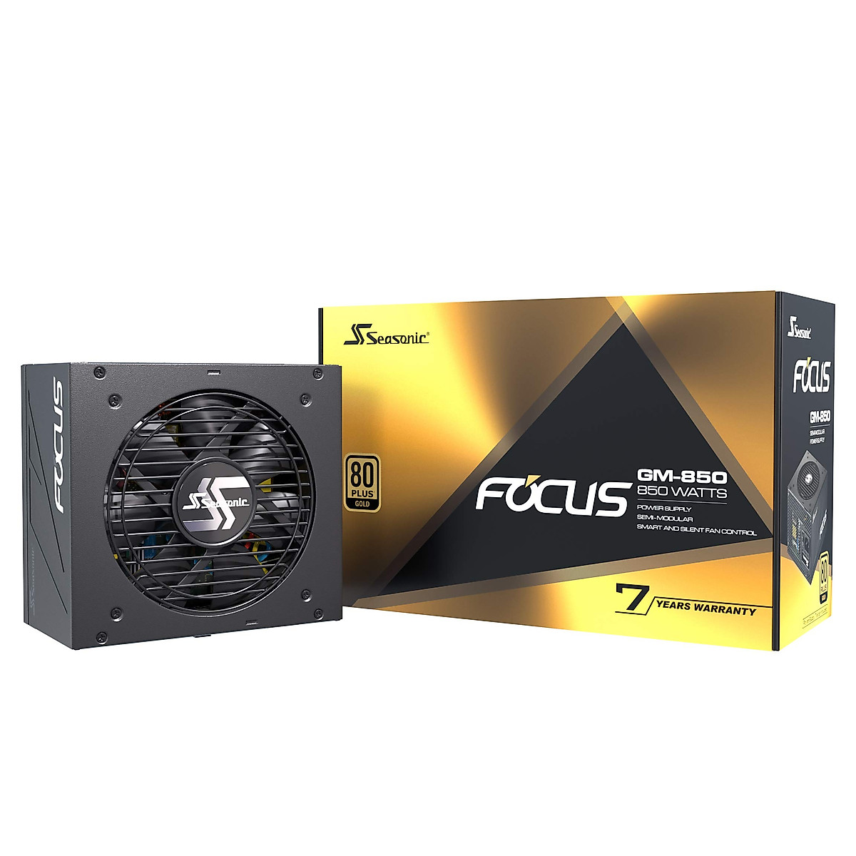 Seasonic Focus SSR-850FM, 850W 80+ Gold, Semi-Modular, Fits All ATX Systems, Fan Control in Silent and Cooling Mode, 7 Year Warranty, Perfect Power Supply for Gaming and Various Application